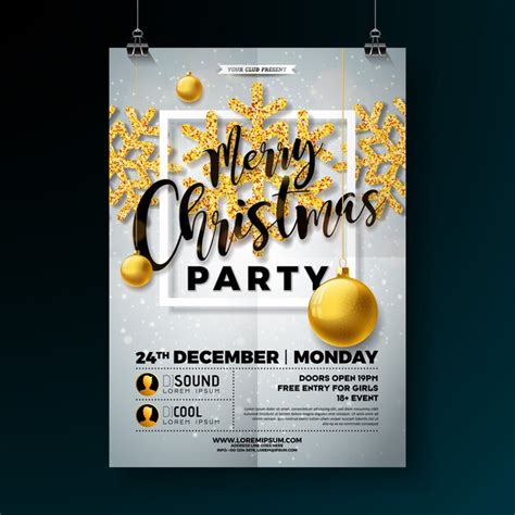 Premium Vector Christmas Party Flyer Illustration