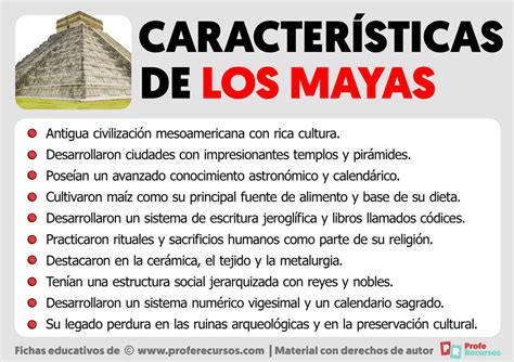 Caracter Sticas De Los Mayas