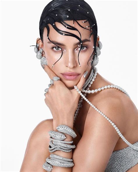 Irina Shayk Poses In Crystal Bra And Shows Off Bold New Hair For