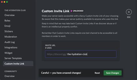 Custom Invite Link Discord