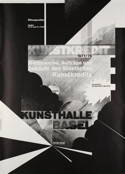 Vintage Poster Kunstkredit 1977 78 Kunsthalle Basel Galerie 1 2 3
