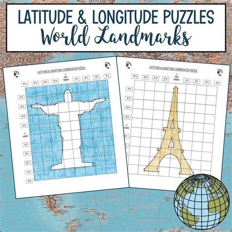 World Landmarks Latitude And Longitude Puzzles Bundle