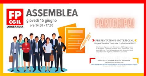 Dirigenza Funzioni Centrali Il 15 Giugno Assemblea Della Fp Cgil Sul