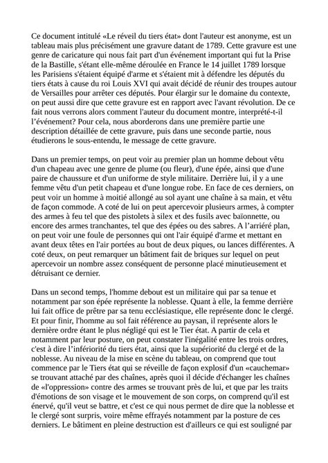 Le R Veil Du Tiers Tat