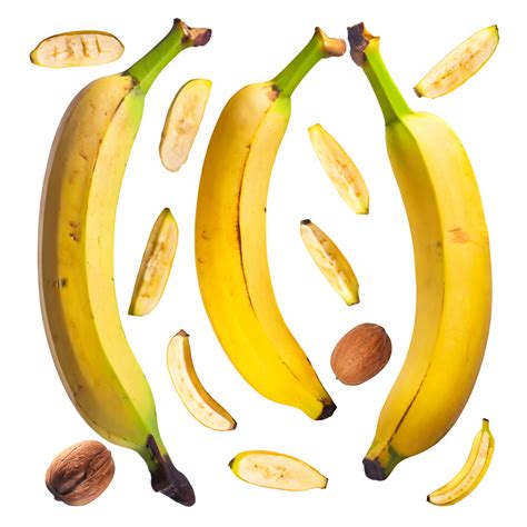 reeks vers banaan en gesneden PNG Aan geïsoleerd transparant