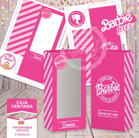 Cajas Imprimible Barbie Con Ventana Pdf Editable