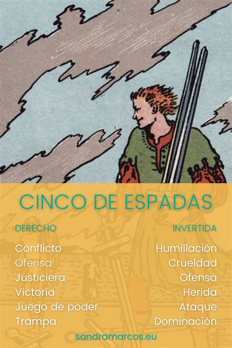 Cinco De Espadas Palabras Clave En 2022 Lectura De Tarot Cartas Del
