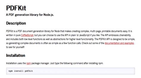 generar pdfs más fácil con pdfkit para node js