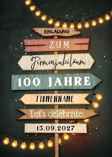 Jubiläumsfeier Einladung Firma 100 Send a Smile