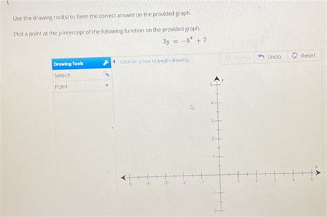 solved 1 use the drawing tool s to form the correct answer on the provided graph plot a point