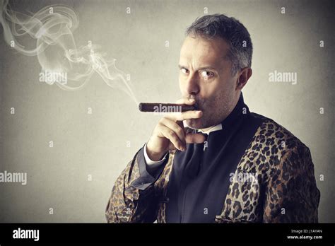 Man Smoking Cigar Stock Photo Alamy