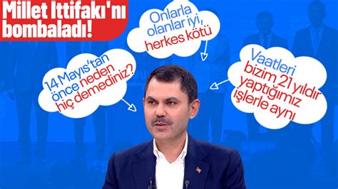 Çevre Şehircilik ve İklim Değişikliği Bakanı Murat Kurum dan Millet