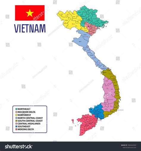 Vietnam Detailed Map Regions Images Stock Photos D Objects
