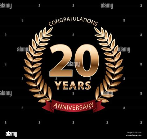 20 Jahre goldener Lorbeerkranz zum Jubiläum Logo zur Jubiläumsfeier