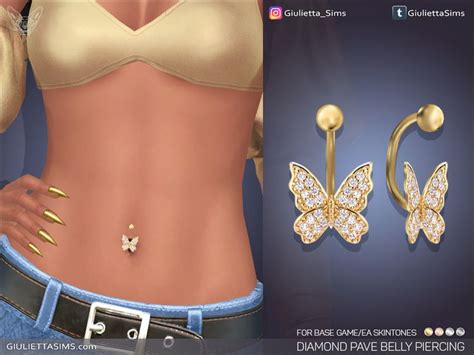 The Sims Resource Ea Skintones Diamond Pave Butterfly Belly