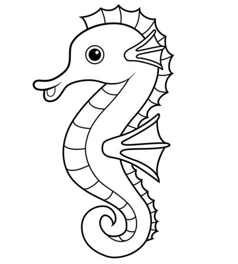 Coloriage D Un Hippocampe Pour Maternelle