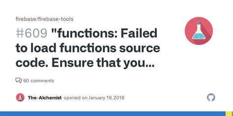 functions failed to load functions source code ensure that you have the latest sdk by