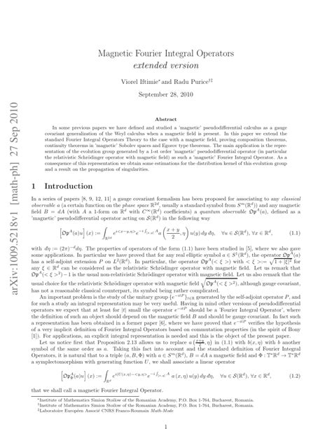 pdf magnetic fourier integral operators