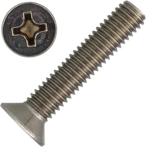 10 Tornillos De Cabeza Avellanada M5 X 100 Con Ranura En Cruz H DIN