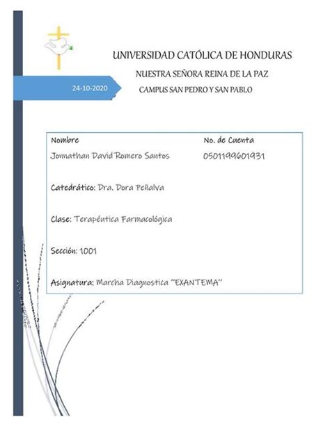 EXANTEMA Marcha Diagnostica Jonna Romero UDocz