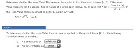 [answered] determine whether the mean value theorem can be applied math