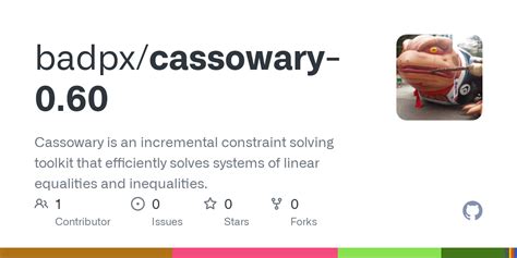 github badpx cassowary 0 60 cassowary is an incremental constraint solving toolkit that