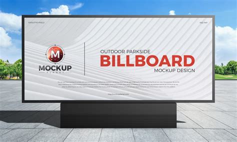 Free Outdoor Parkside Advertisement Billboard Mockup Design Mockup Planet