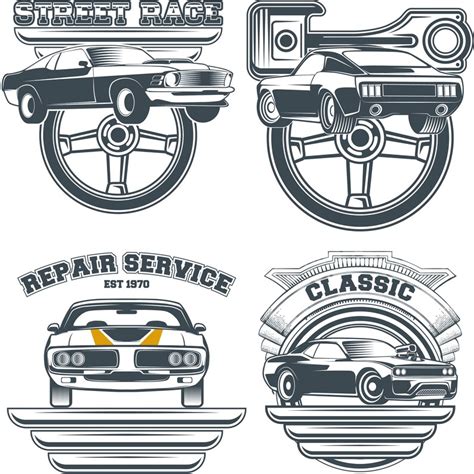 Garage Car Repair And Hand Tools Logo And Emblem 25 Eps Svg Etsy