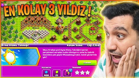 AYNA KLONU TEKNİĞİ MÜCADELESİ EN KOLAY 3 YILDIZ CLASH OF CLANS