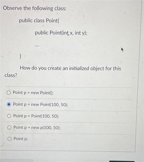 solved observe the following class public class point {