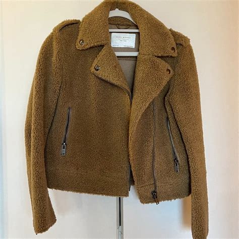 Zara Shearling Moto Jacket Xs Gem