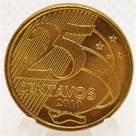 Contagem Numismática Moeda 25 Centavos 2010 Flor De Cunho
