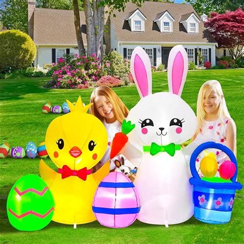 WorTade 6 FT Easter Inflatables Outdoor Decorations Inflatable Easter