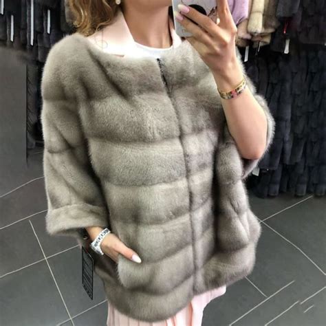 Manteau de vison femmes hiver véritable fourrure de vison veste ample
