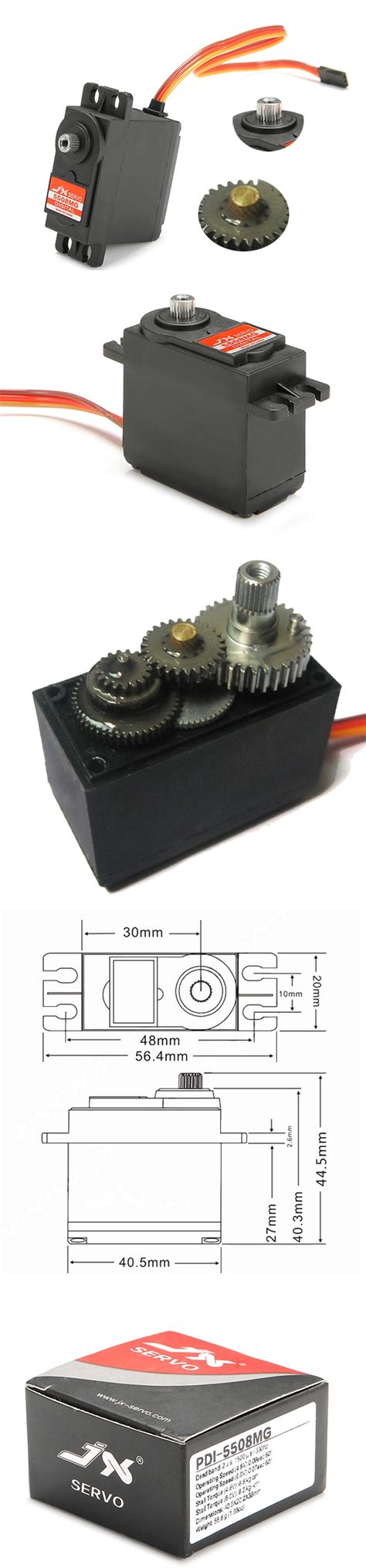 JX PDI 5508MG 8KG Large Torque Metal Gear Digital Servo For RC