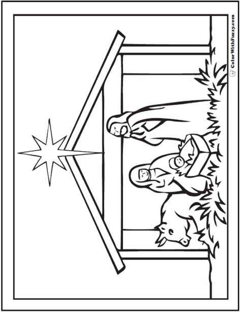 Preschool Nativity Scene Coloring Page