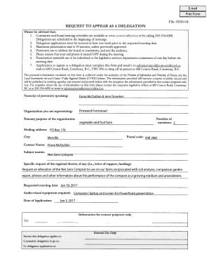 Fillable Online File 0550 04 REQUEST TO APPEAR AS A DELEGATION Fax
