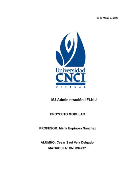 Proyecto Modular Administracion De Marzo De M Administraci N