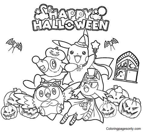 24 Pokemon Halloween Coloring Pages ColoringPagesOnly