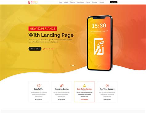 Mobile App Landing Page Ui Design On Behance