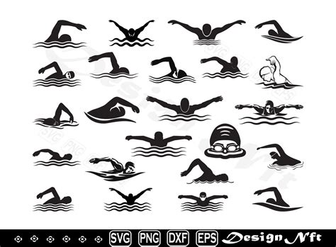 Swimming Svg Swimmer Svg Clipart Cut Files For Silhouette Etsy Australia