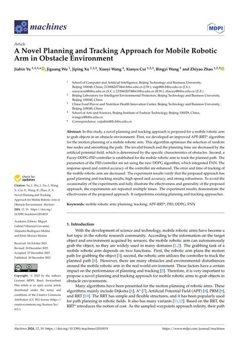 pdf a novel planning and tracking approach for mobile robotic arm in obstacle environment
