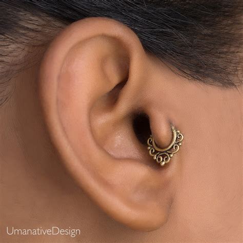 18g Tragus Piercing Gold Cartilage Hoop Helix Earring Daith Etsy