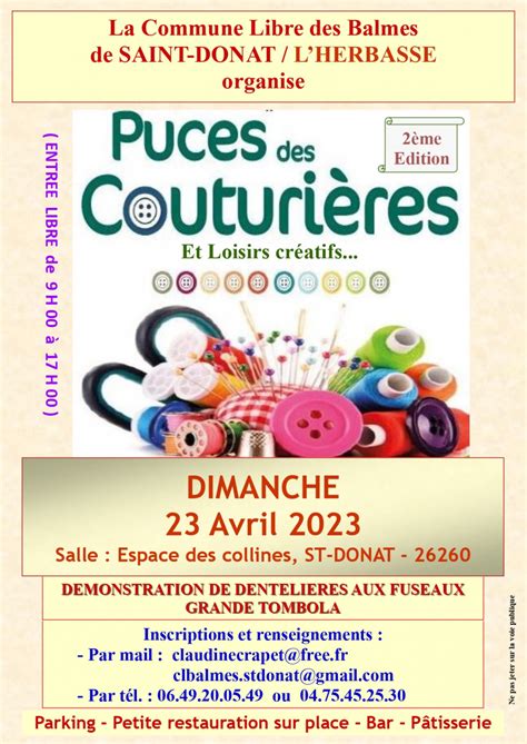LES PUCES DES COUTURIÈRES ET LOISIRS CRÉATIFS L Impartial de la Drôme