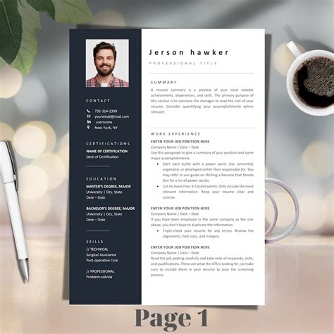 ATS Friendly Resume Template Word Google Docs Resume ATS Resume ATS