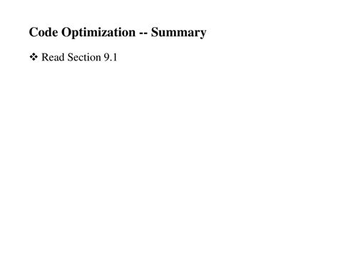 code optimization overview and examples ppt download