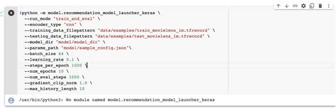 usr bin python3 no module named model recommendation model launcher keras · issue 1092
