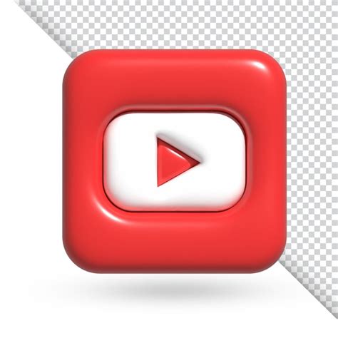 Youtube Logo 3d Aislado Archivo PSD Premium