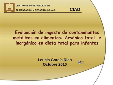 PDF Evaluación de ingesta de contaminantes metálicos en PDF