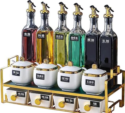 Amazon de Set mit 14 quadratischen Glas Olivenöl Spender Flaschen und